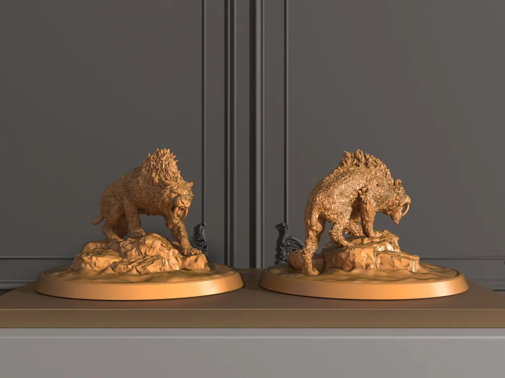 Majestic Saber-toothed Tiger - Free 3D Print Model - MakerWorld