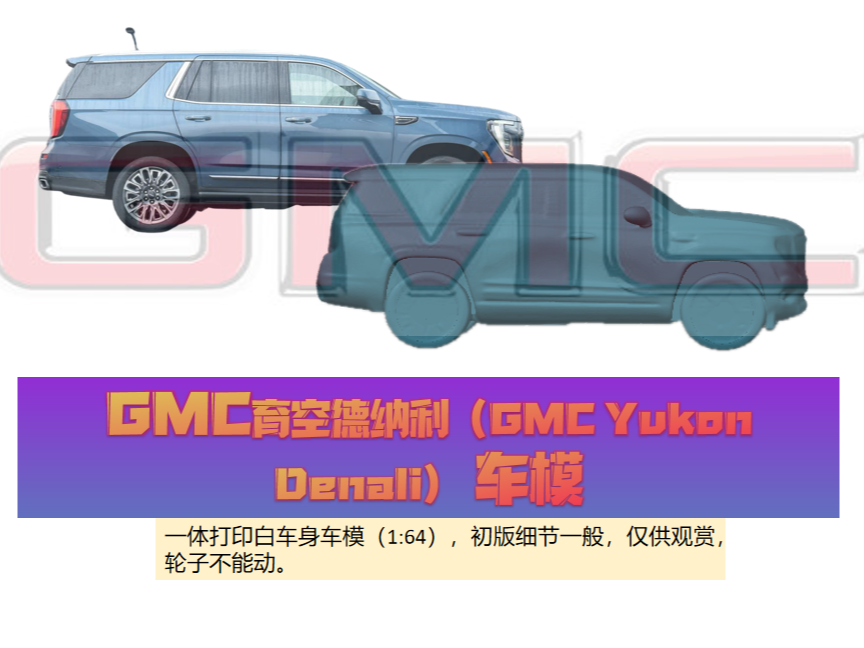GMC Yukon Denali car model, full-size luxury SUV, 1:64 scale car model ...