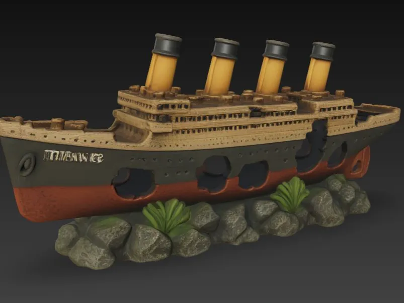 Titanic Shipwreck Aquarium Ornament Wreck Model by Timberlake Creations ...