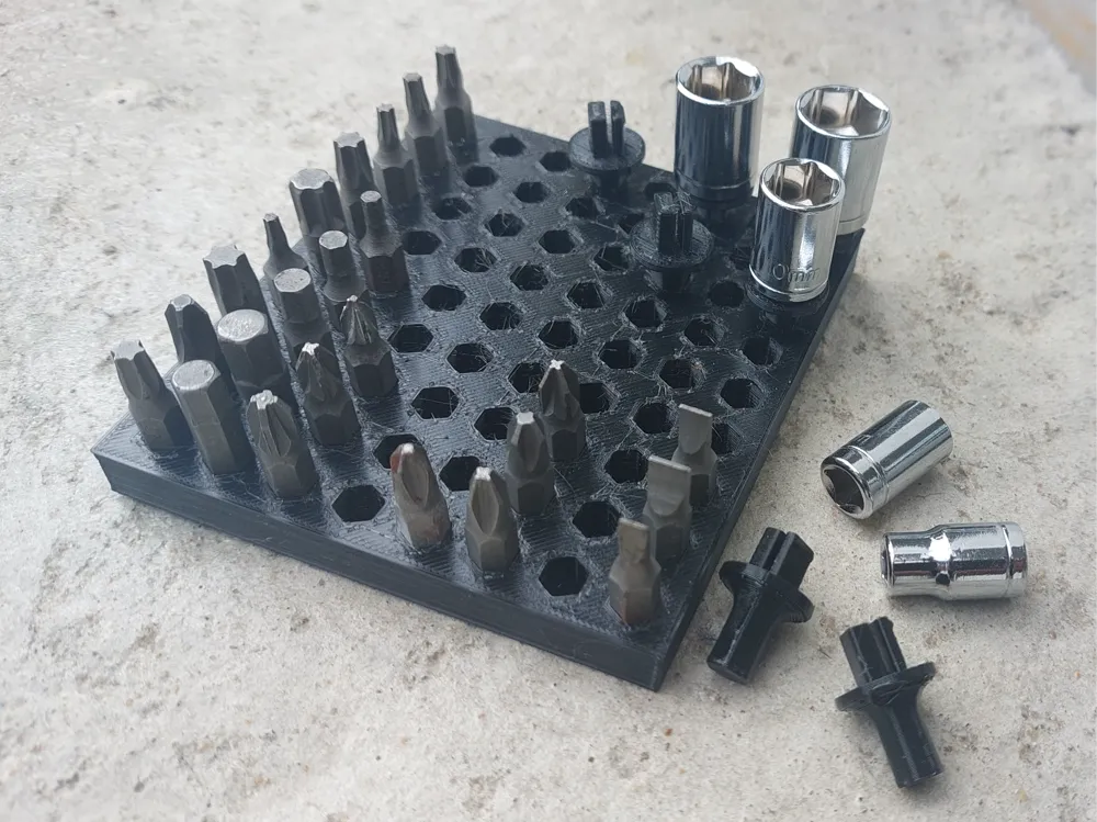 Hex Bit Holder with Socket Adapter - Free 3D Print Model - MakerWorld