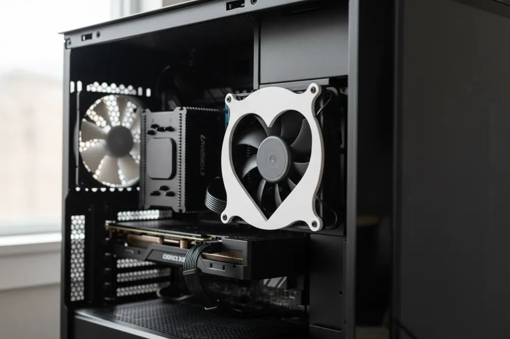 heart cover for 120mm pc fan case by 3DSQUARES.BH MakerWorld: Download ...