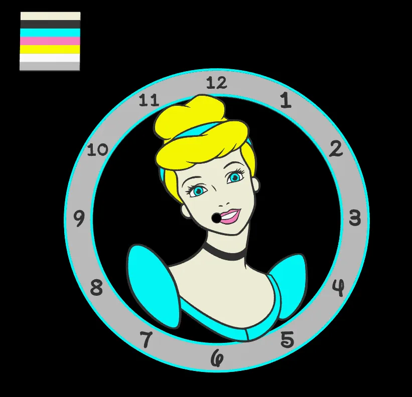 clock cinderella - Free 3D Print Model - MakerWorld