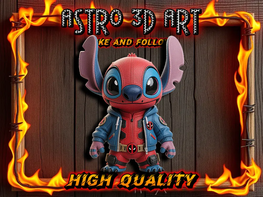 Deadpool Stitch by 👑𝔄𝔰𝔱𝔯𝔬-3𝔇-𝔄𝔯𝔱👑 MakerWorld: Download Free 3D Models