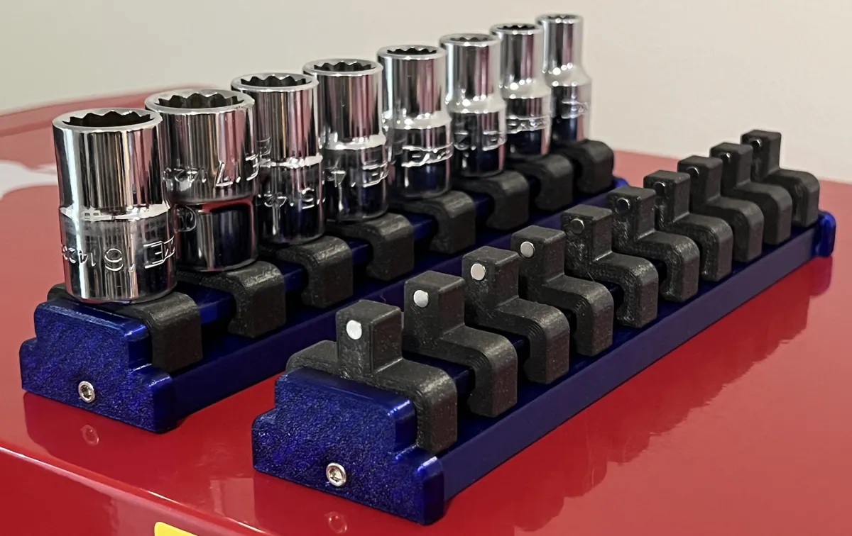 Magnetic Socket Holders & Rail 1/2"3/8"1/4" Drive - Free 3D Print Model ...