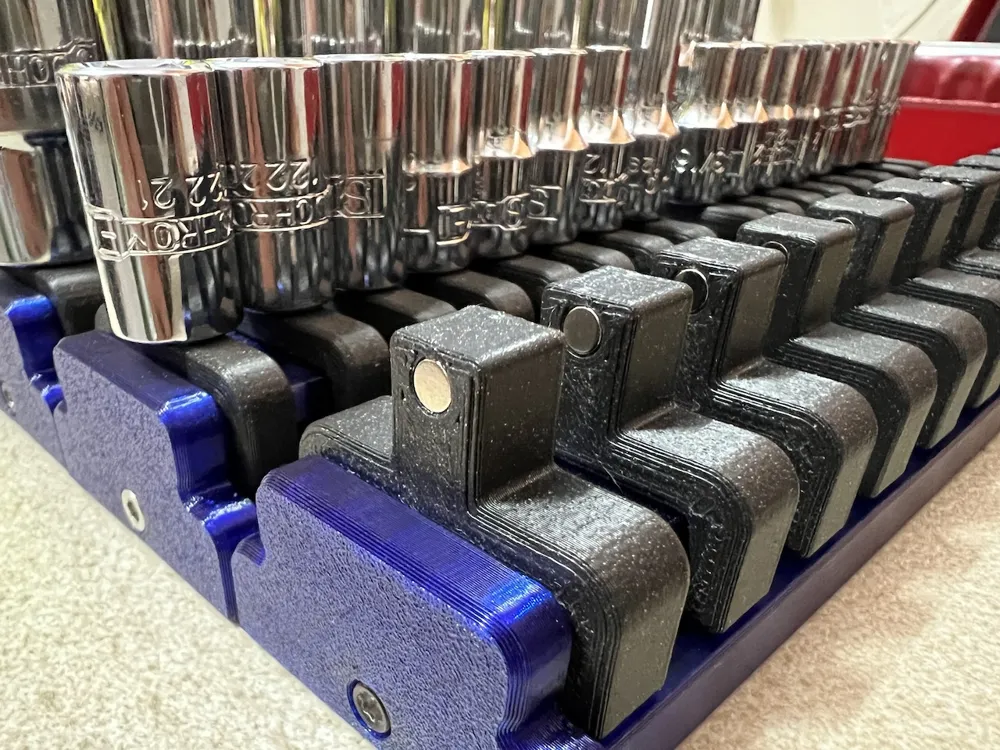 Magnetic Socket Holders & Rail 1/2"3/8"1/4" Drive - Free 3D Print Model ...