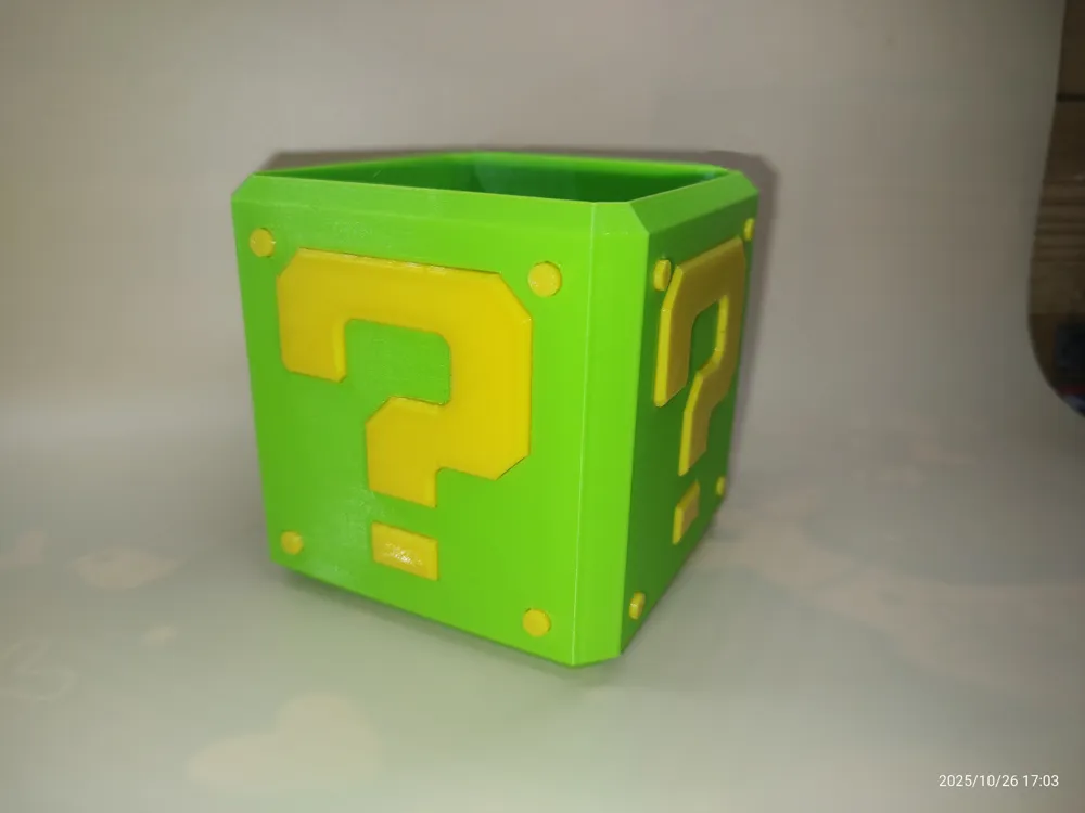 Mario Question Mark Block Desk Organizer - Free 3D Print Model - MakerWorld