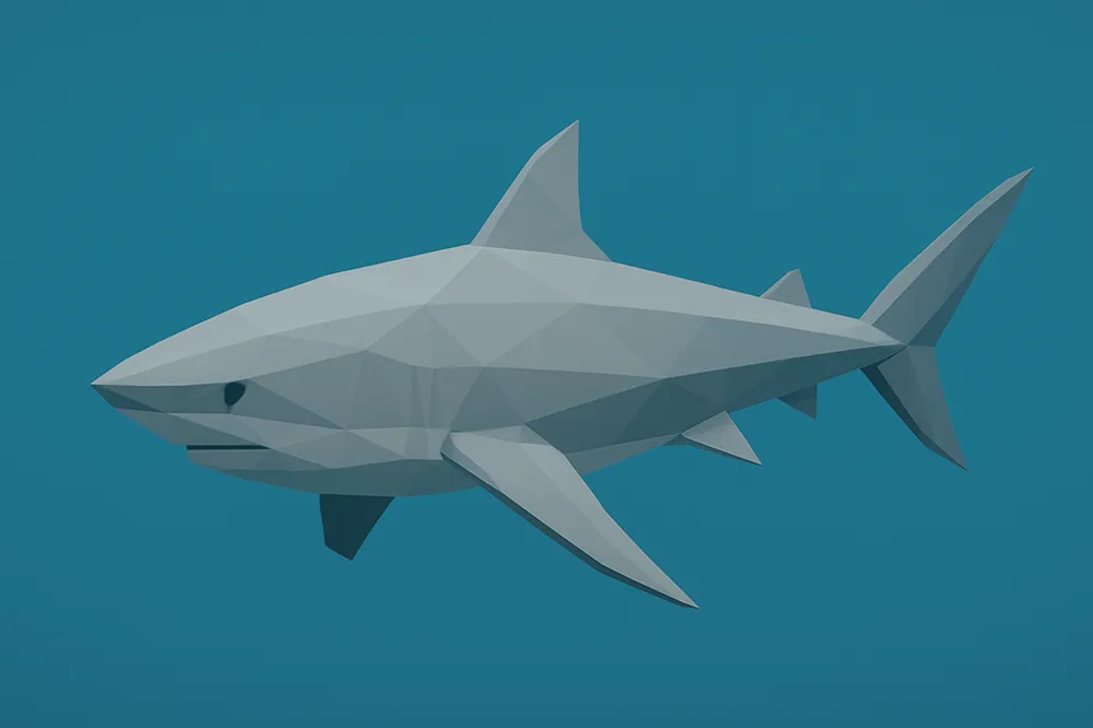 Low poly shark - Free 3D Print Model - MakerWorld