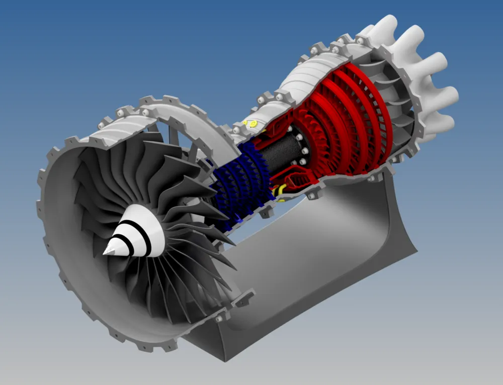 Minimal printing supports 3D Printable Jet Engine - Free 3D Print Model ...