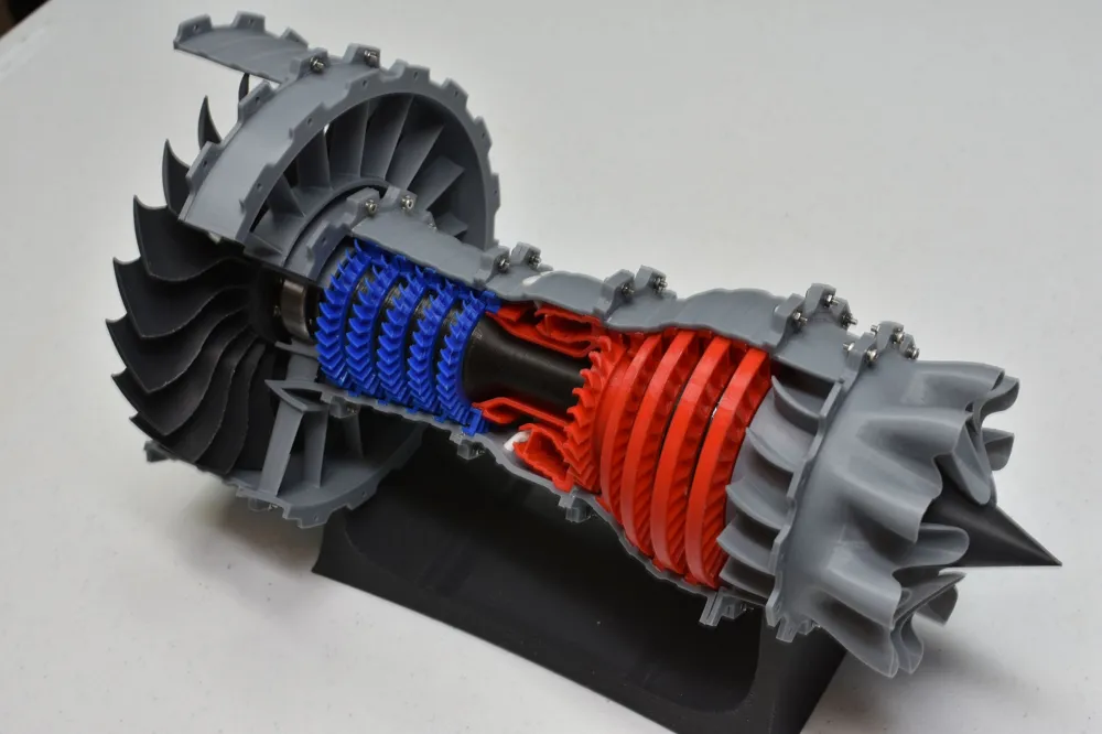 Minimal printing supports 3D Printable Jet Engine - Free 3D Print Model ...