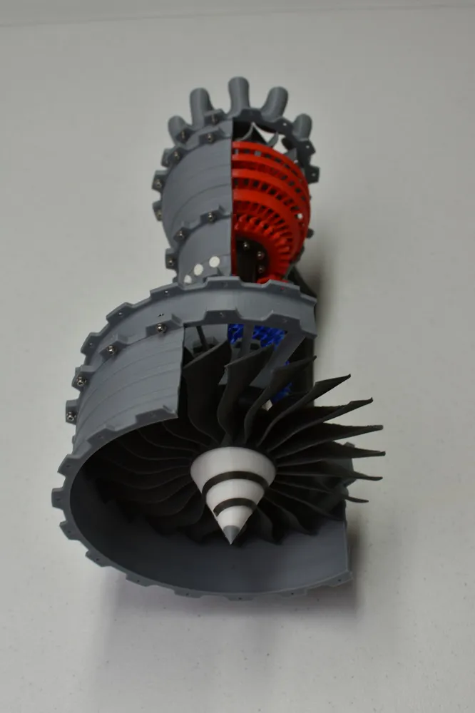 Minimal printing supports 3D Printable Jet Engine - Free 3D Print Model ...