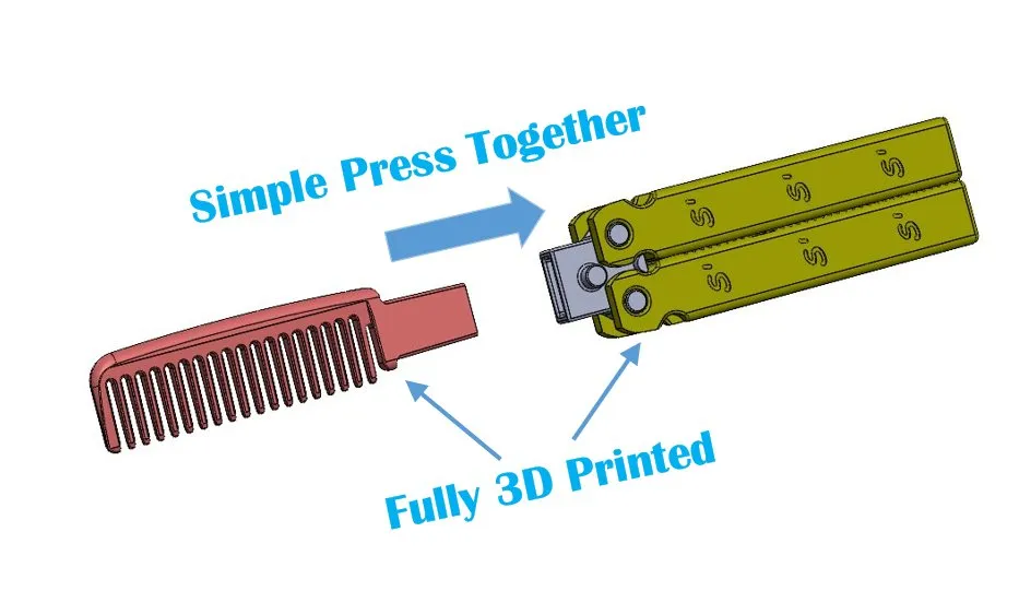 Butterfly Comb - Fully Printed - Balisong - Free 3D Print Model ...