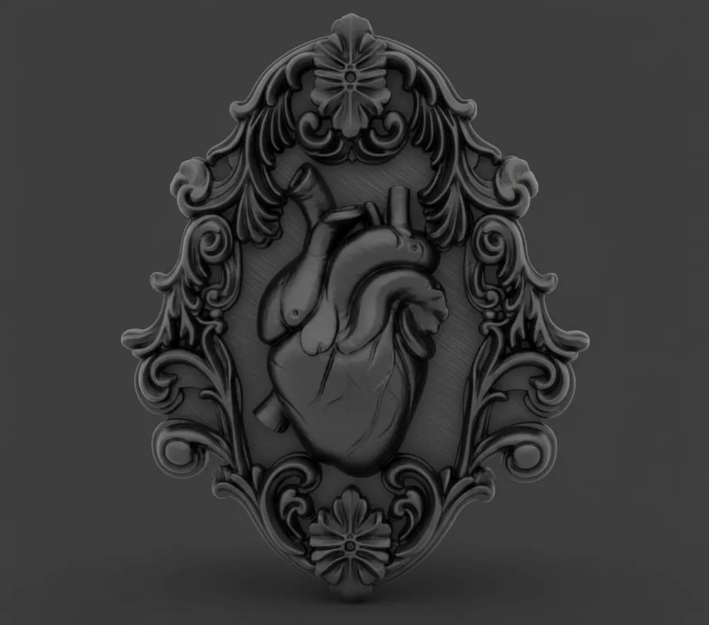 Gothic Anatomical Heart Wall Decoration Macabre - Free 3D Print Model ...