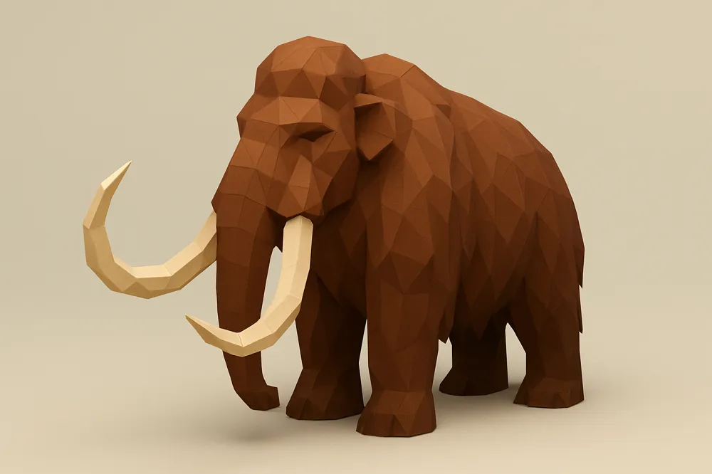 Low poly mammoth - Free 3D Print Model - MakerWorld