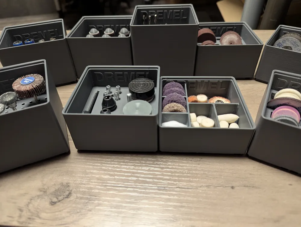 Gridfinity stackable bins for Dremel accessories - Free 3D Print Model ...