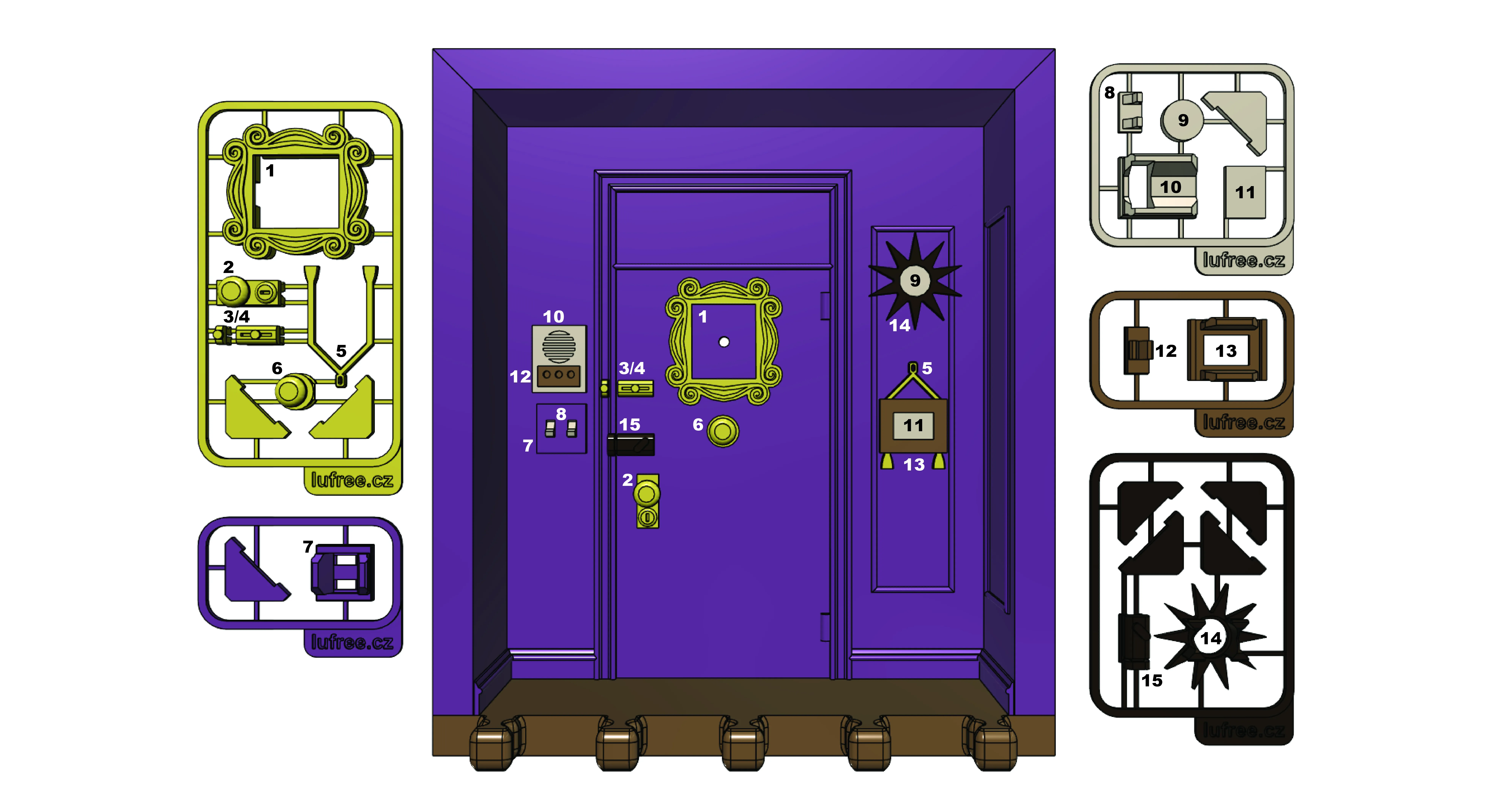 Monica's purple door - Friends themed key holder by lufree.cz ...