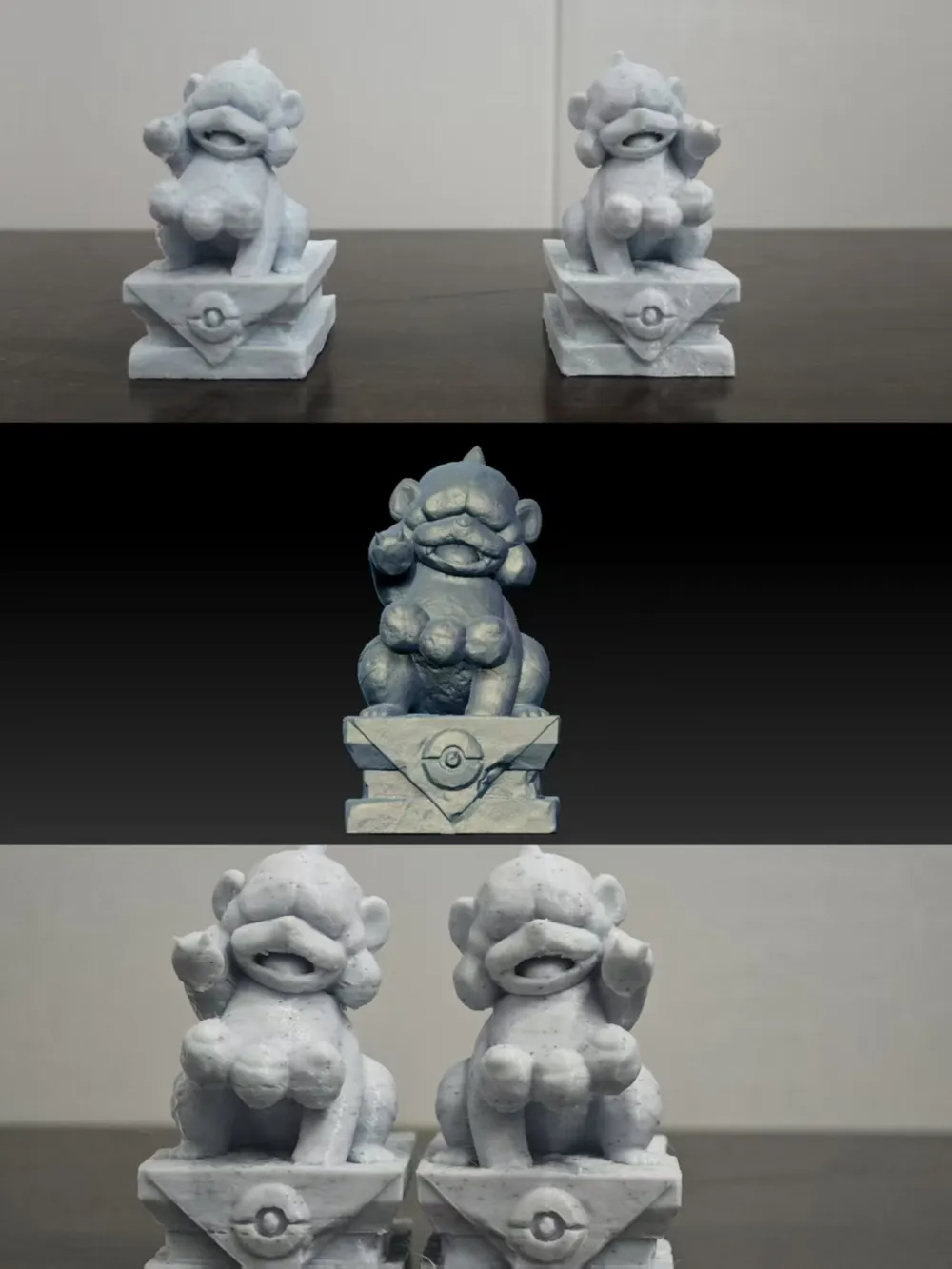 Hisui Growlithe - Beckoning Hand Pose Stone Carving Ornament by YiXin ...