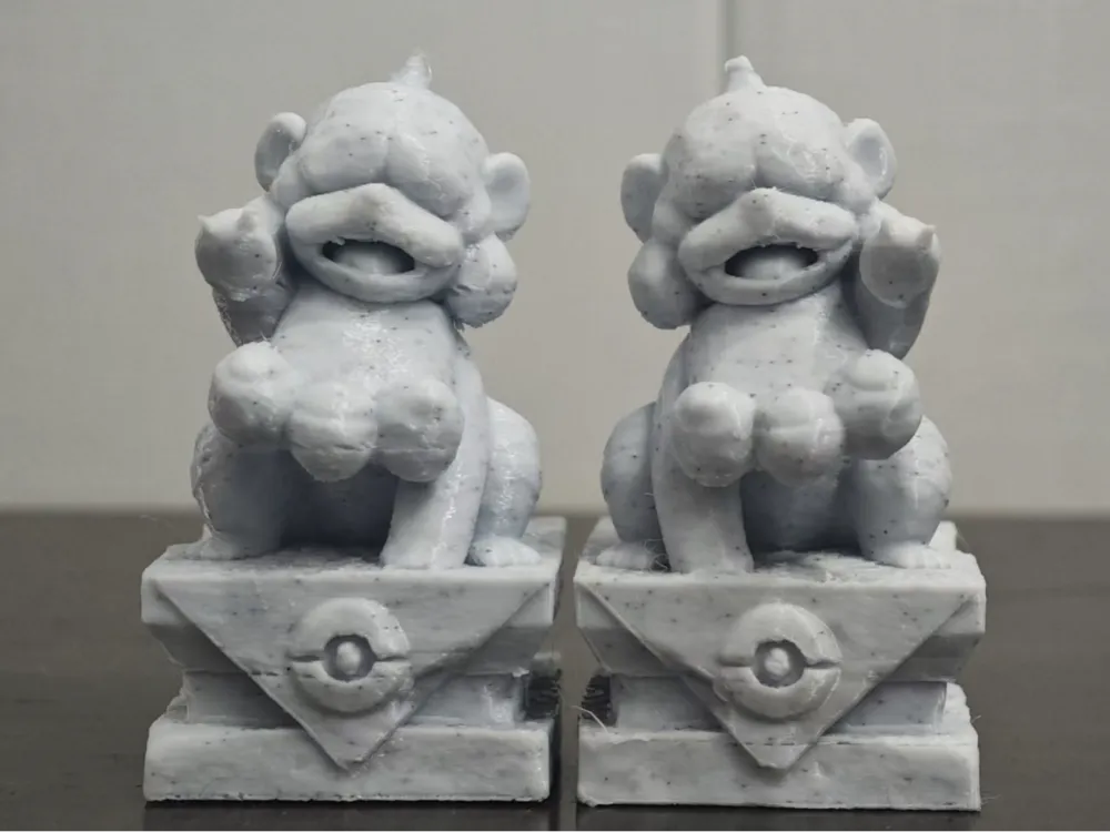 Hisui Growlithe - Beckoning Hand Pose Stone Carving Ornament by YiXin ...