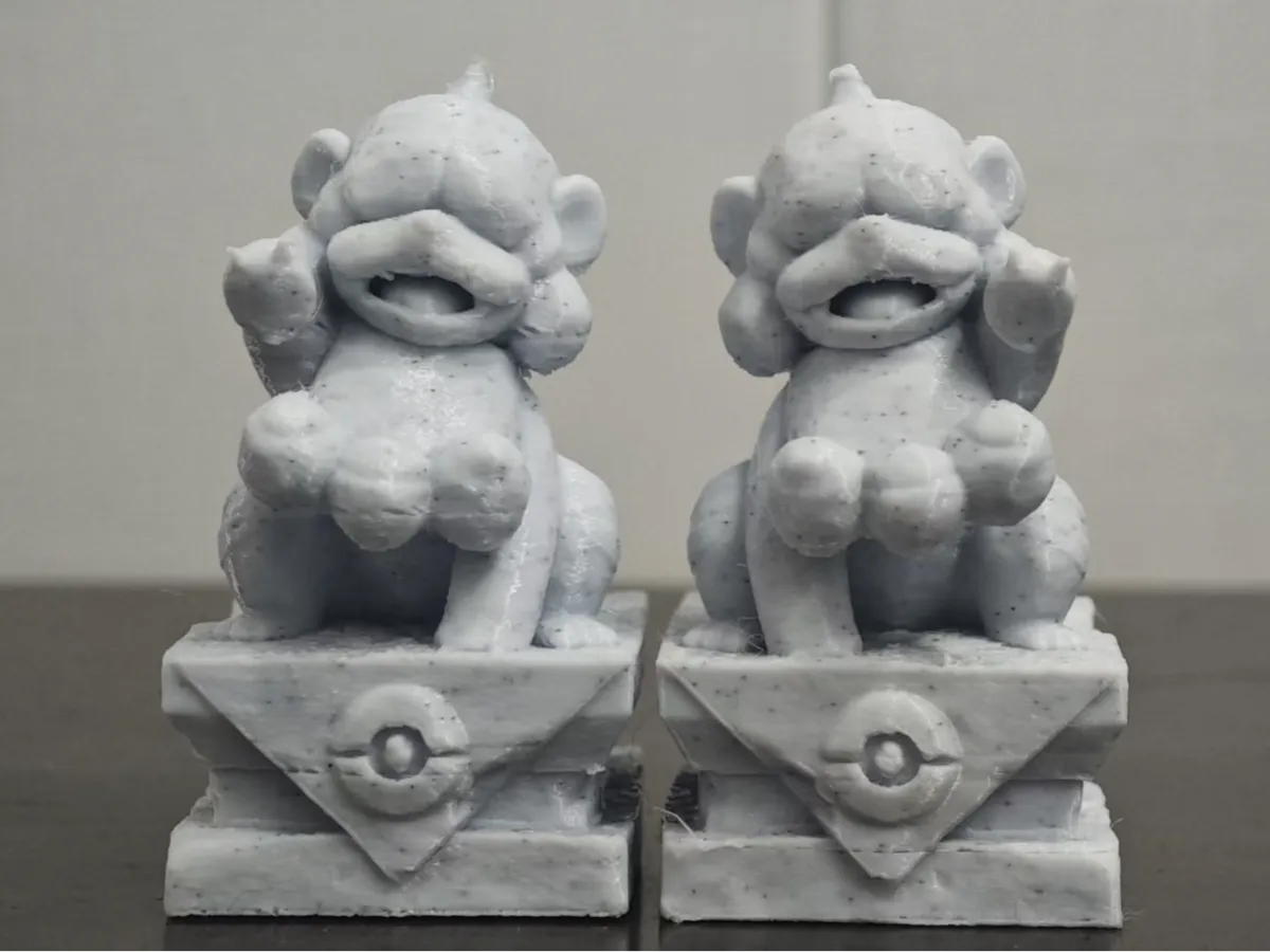 Hisui Growlithe - Beckoning Hand Pose Stone Carving Ornament by YiXin ...