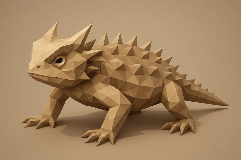 Low poly horned lizard - Free 3D Print Model - MakerWorld