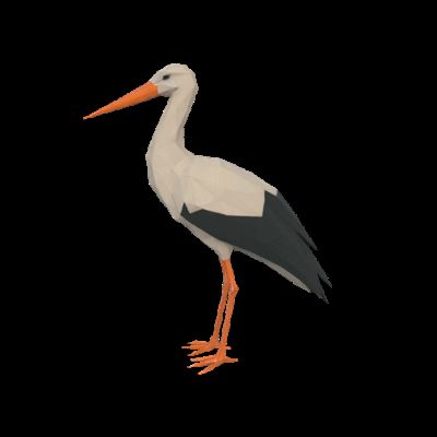 Low poly stork standing - Free 3D Print Model - MakerWorld