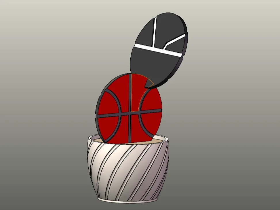 Ikun's basketball and overalls potted plant coaster - Free 3D Print ...