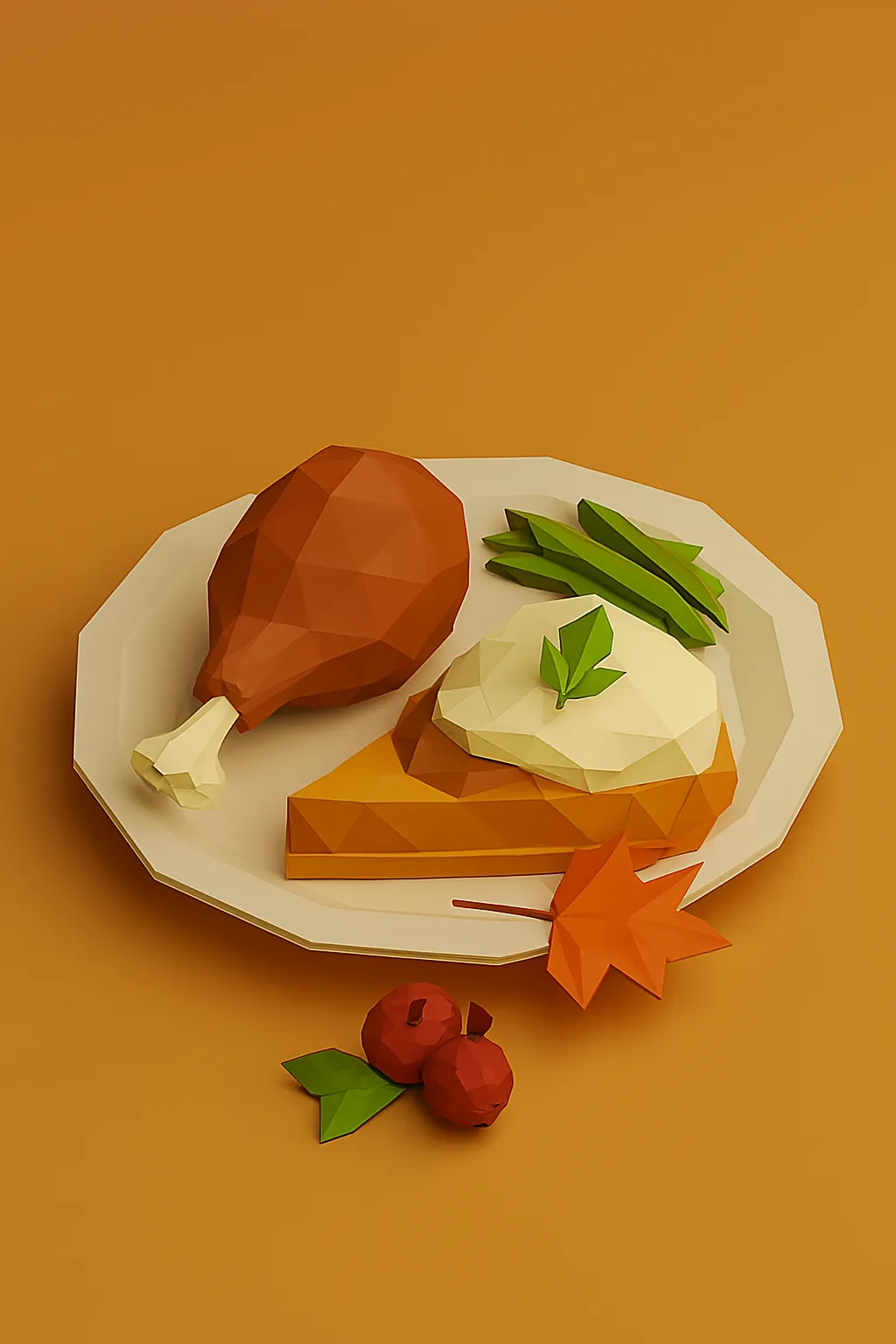Low Poly Thanksgiving Dinner Plate 3D Model by Ecoiras MakerWorld ...