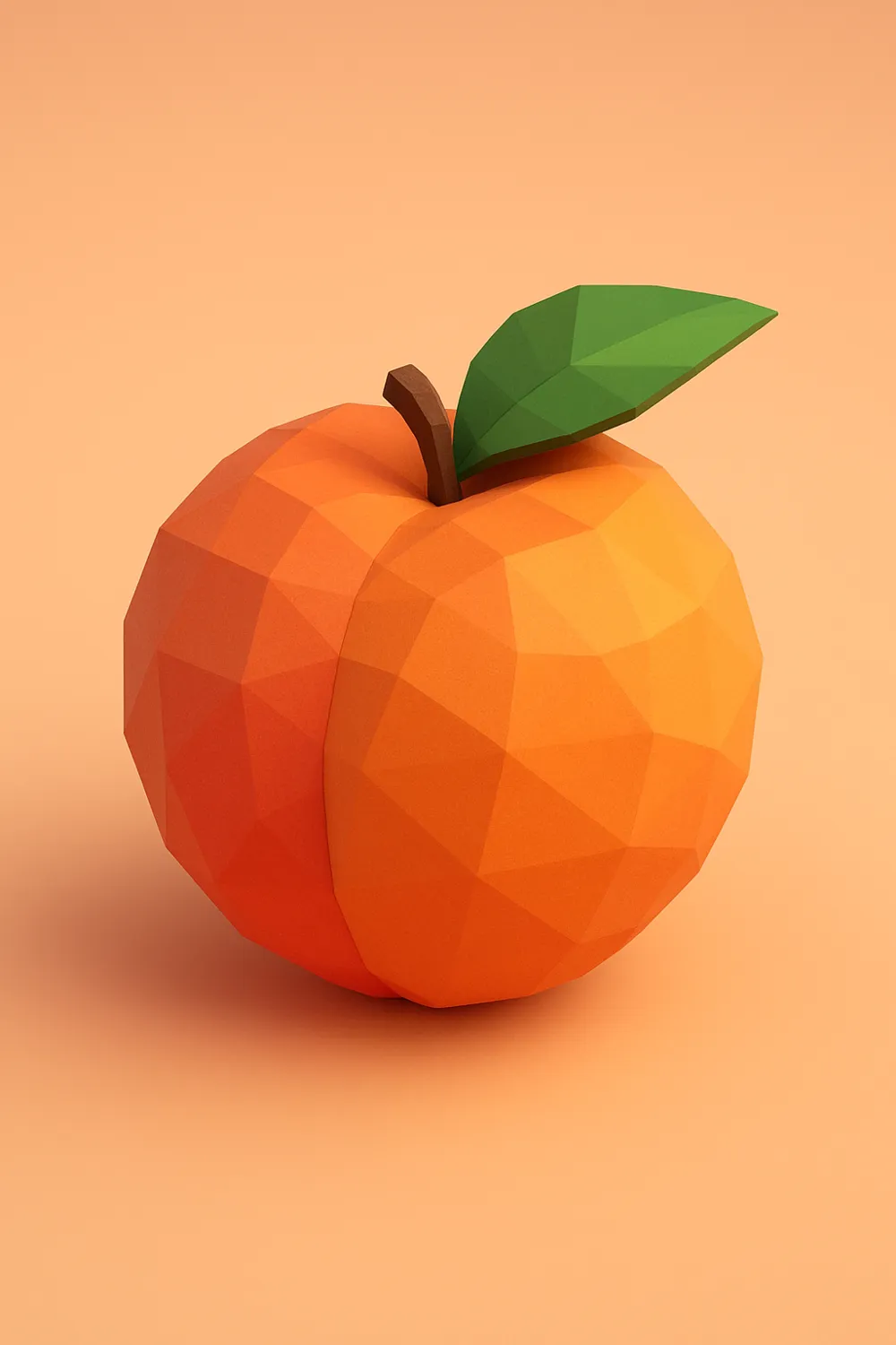 Low Poly Peach 3D Model by Ecoiras MakerWorld: Download Free 3D Models