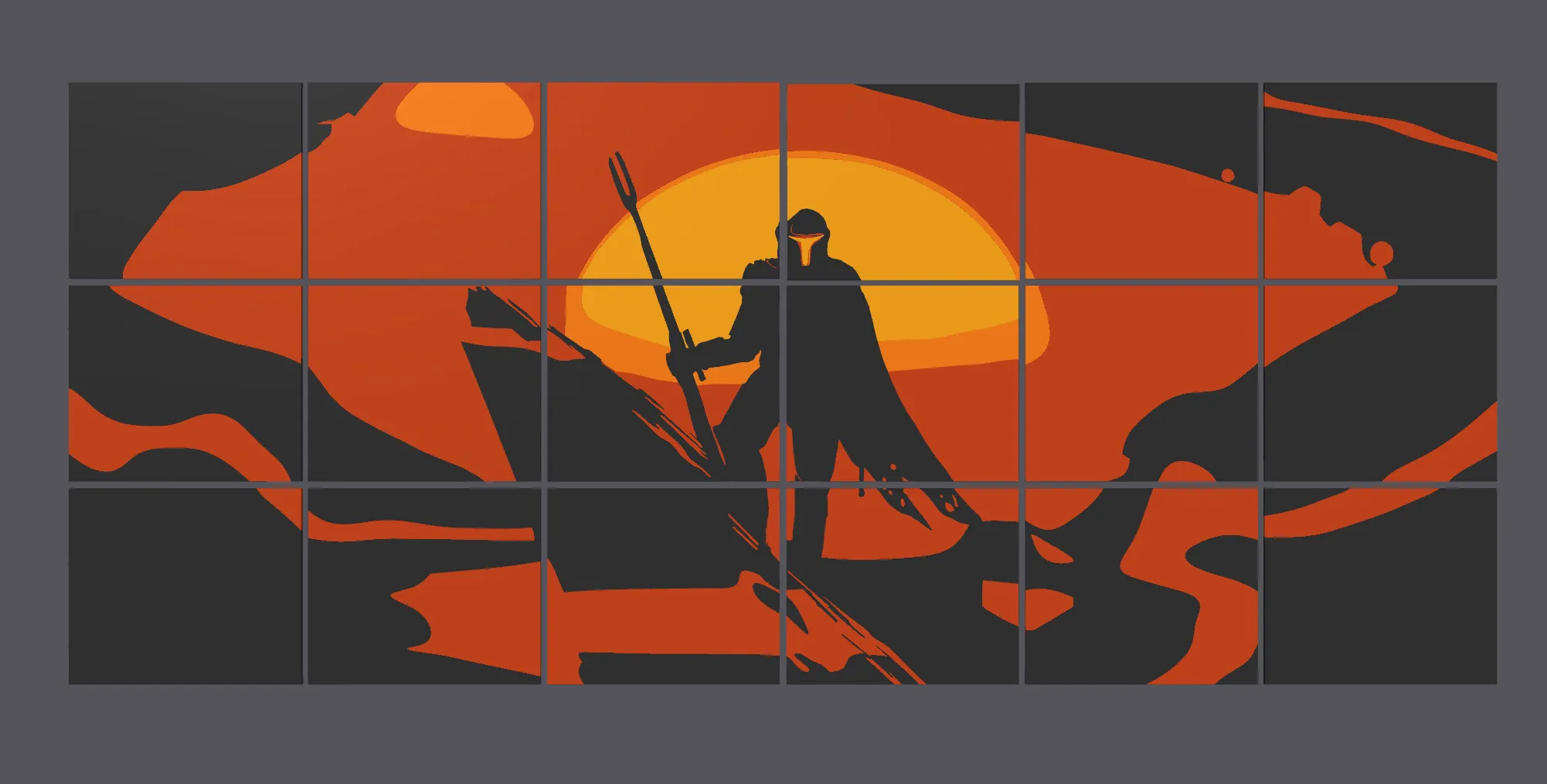 Star Wars The Mandalorian – Sunset Mural Edition - Free 3D Print Model ...