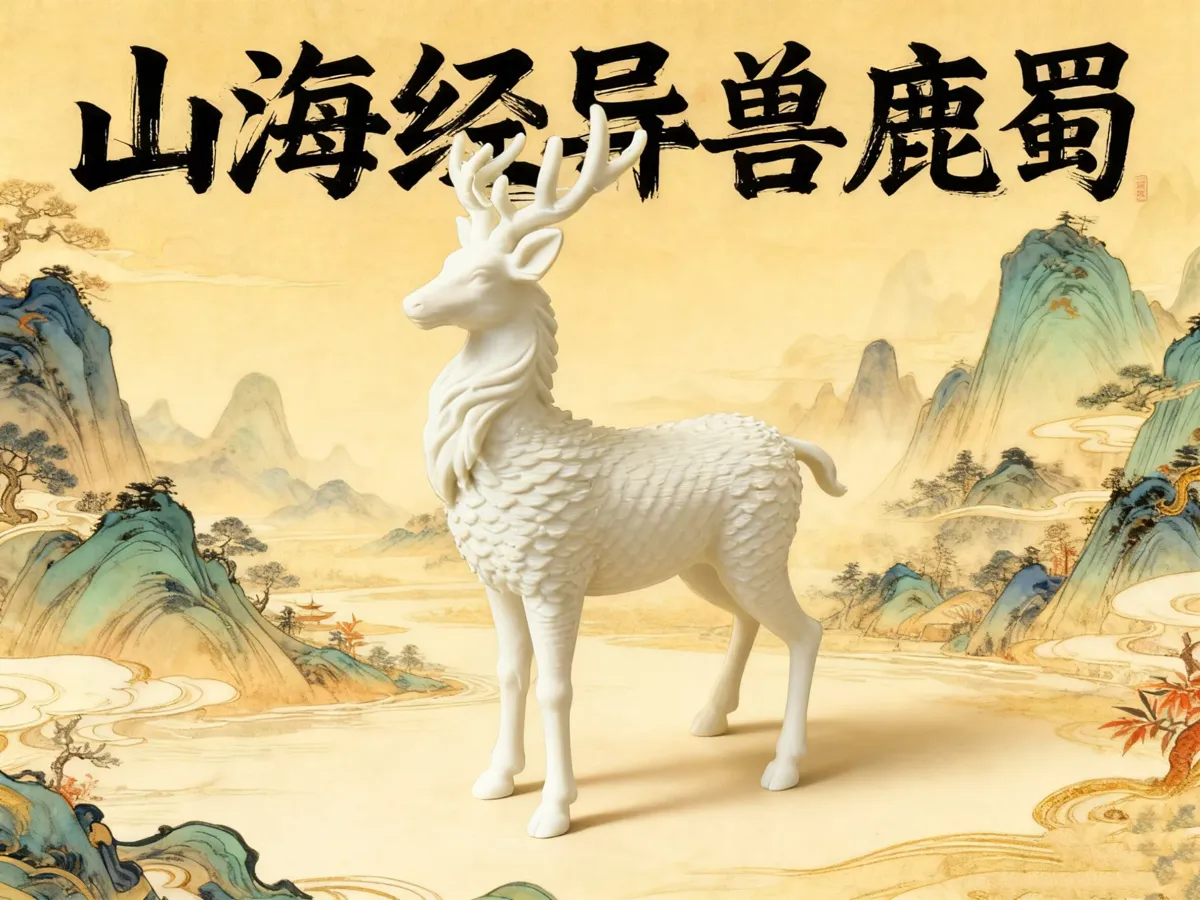 Lu Shu, Mythical Beast from Classic of Mountains and Seas Ancient Divine Beast Lu Shu Model ...