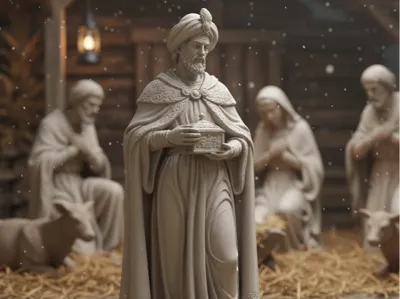 Realistic King Gaspar for nativity scene - Free 3D Print Model - MakerWorld