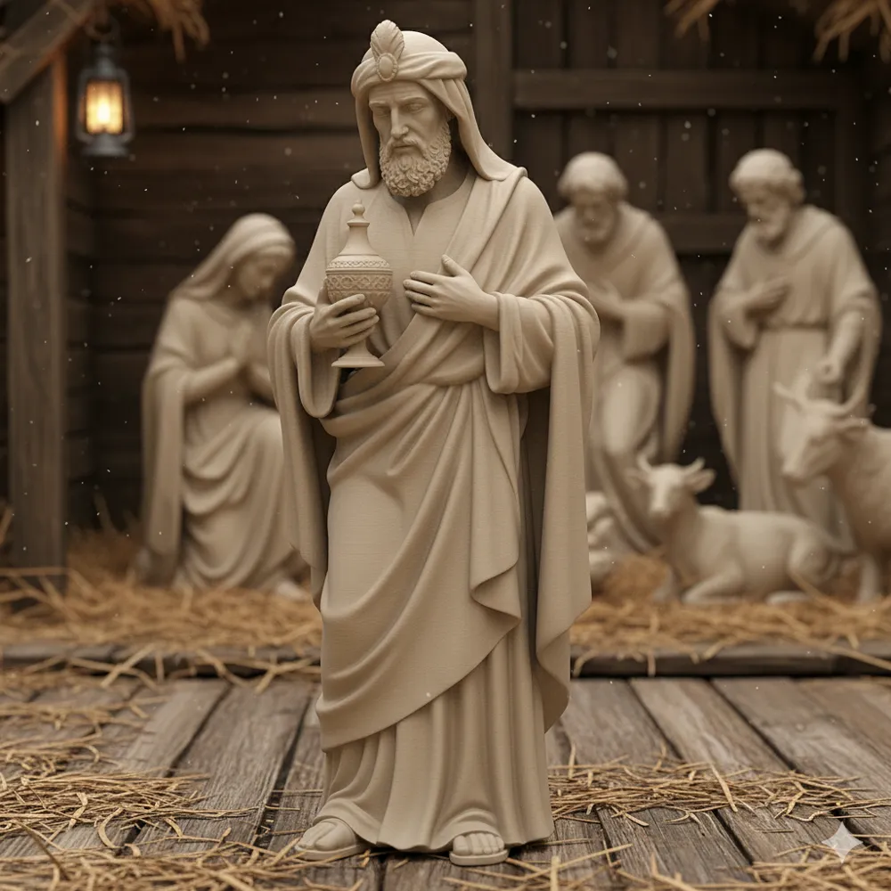 Rey Mago Melchor realista para belén de Navidad - Modelo de impresión ...