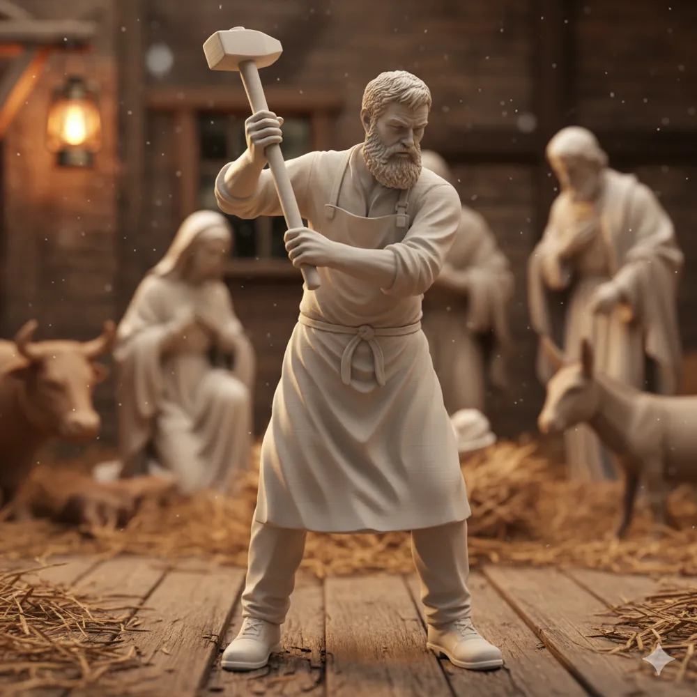 Forgeron réaliste pour crèche de Noël par Cyber_3dprinter MakerWorld ...