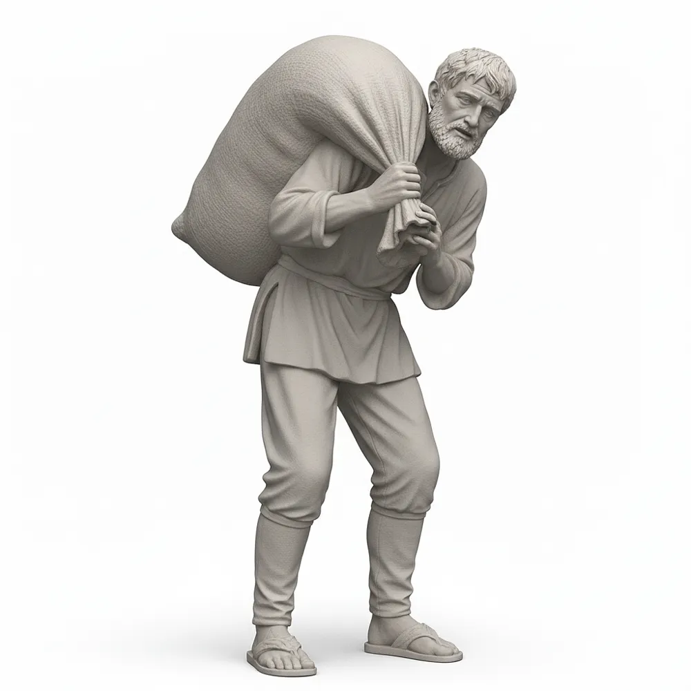 Bauer mit realistischem Sack für Weihnachtskrippe von Cyber_3dprinter ...