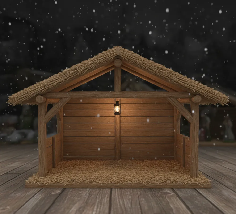 Realistic Nativity Scene Christmas Hut - Free 3D Print Model - MakerWorld