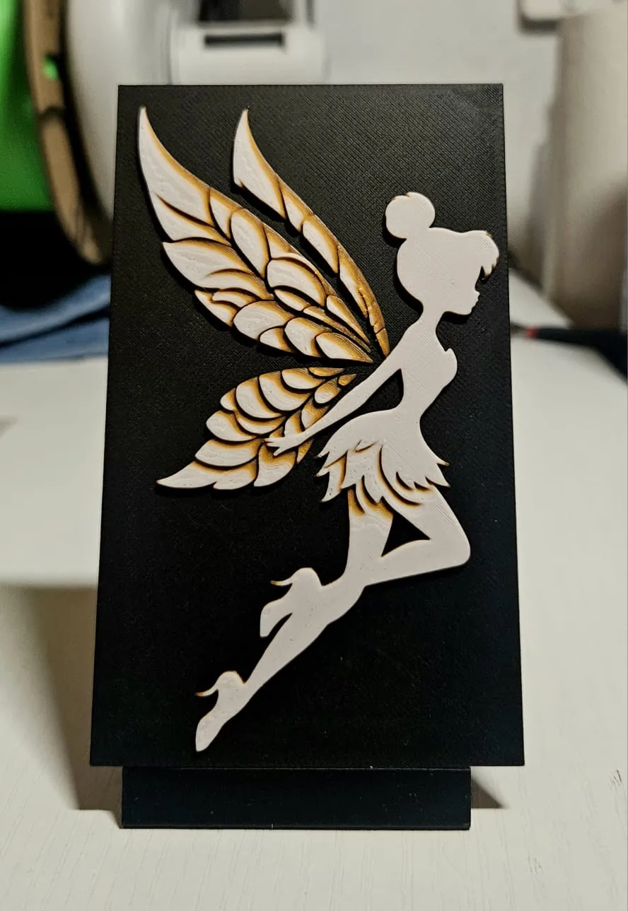 Tinkerbell Silhoutte brown orange by Mano's 3d_Art MakerWorld: Download ...
