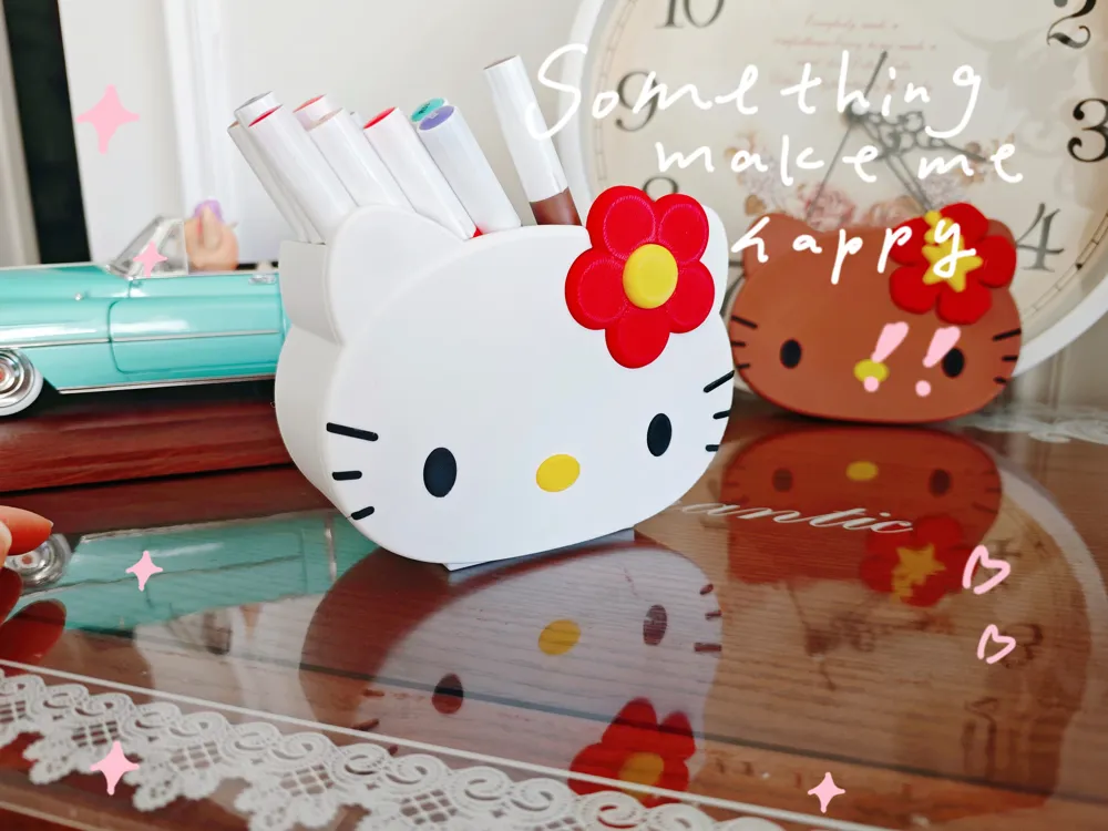 Small Flower Style Cartoon KT Cat Storage Box Hello Hellokitty Desktop ...