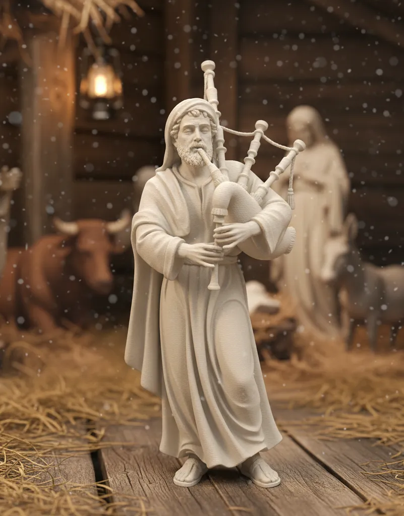 Joueur de cornemuse réaliste Crèche de Noël par Cyber_3dprinter ...