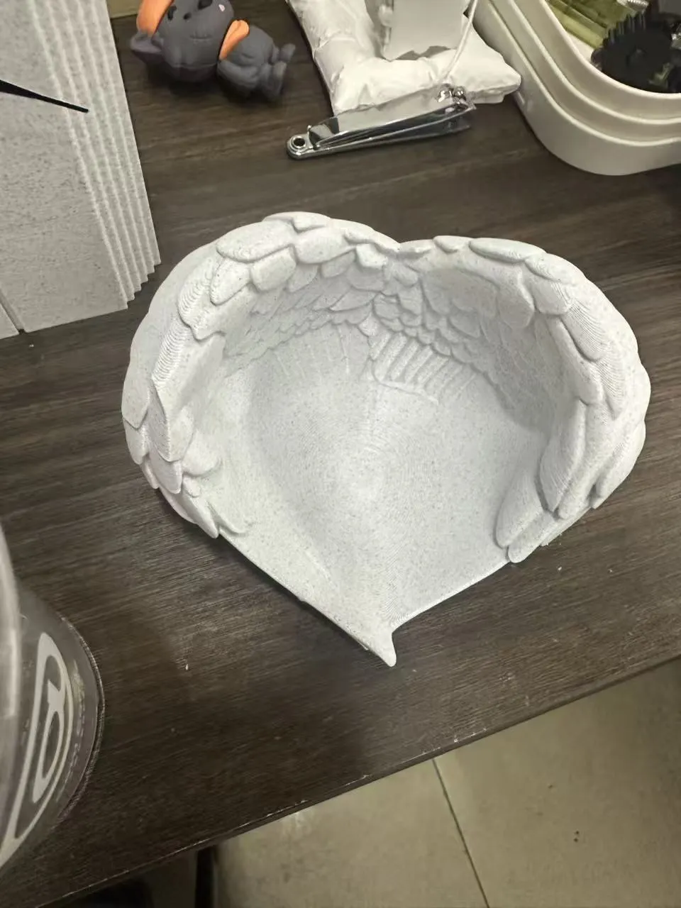 Angel Wing Ornament Flameless Diffuser Gypsum Crystal Ball Base Jewelry ...