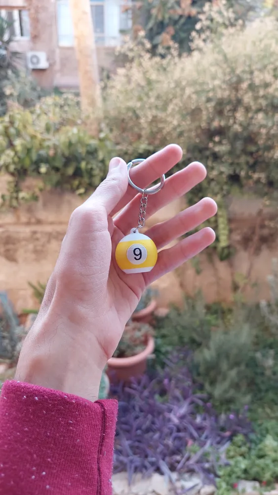 YALLOW BILLIARD BALL KEYCHAIN - Free 3D Print Model - MakerWorld