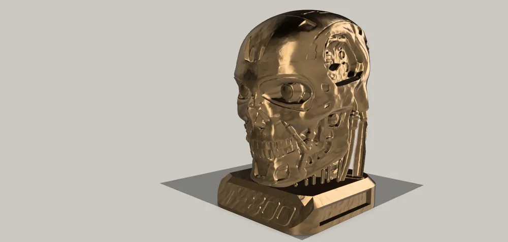 T800 Terminator one-piece head sculpt, no split - Free 3D Print Model ...