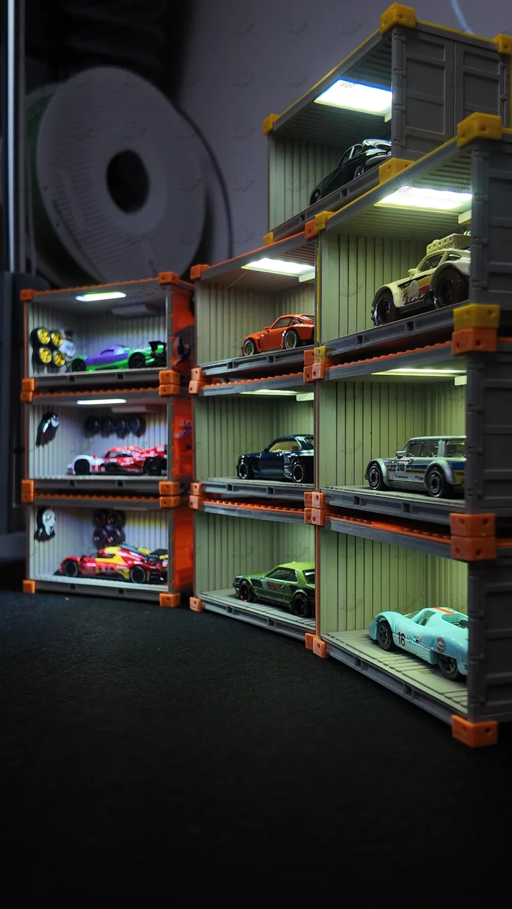 1:64 scale car model display stand | Miniature container ornament | LED ...