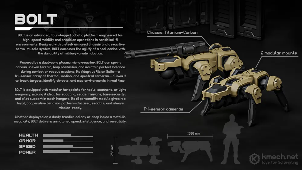 BOLT robot dog by Kmech Toys MakerWorld: Download Free 3D Models