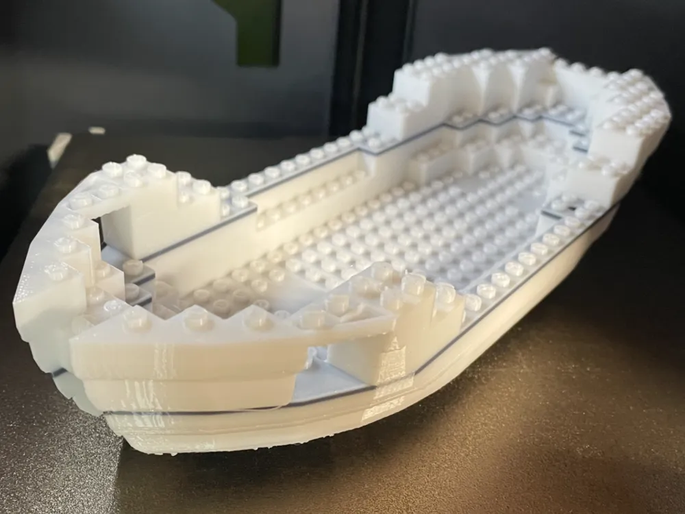 Brick floating boat hull V2 - Free 3D Print Model - MakerWorld