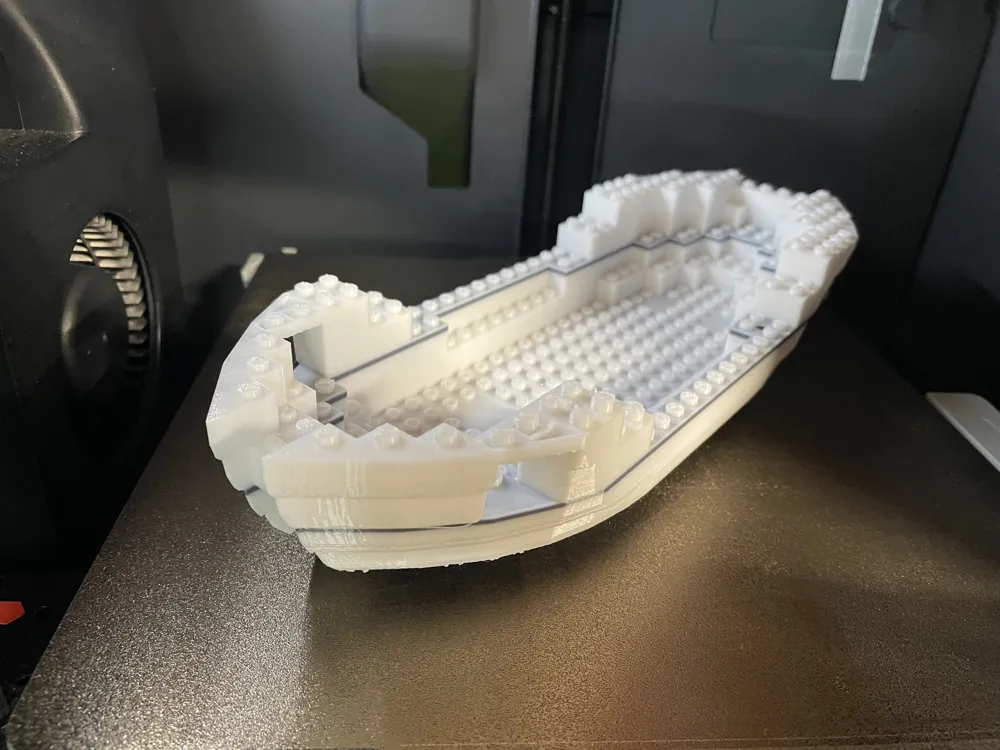 Brick floating boat hull V2 - Free 3D Print Model - MakerWorld