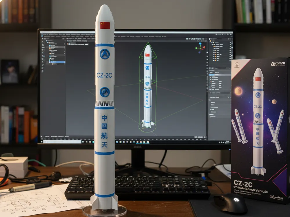 Long March 2C Height 0.86m 1:50 Multi-part printing Long March 2C ...