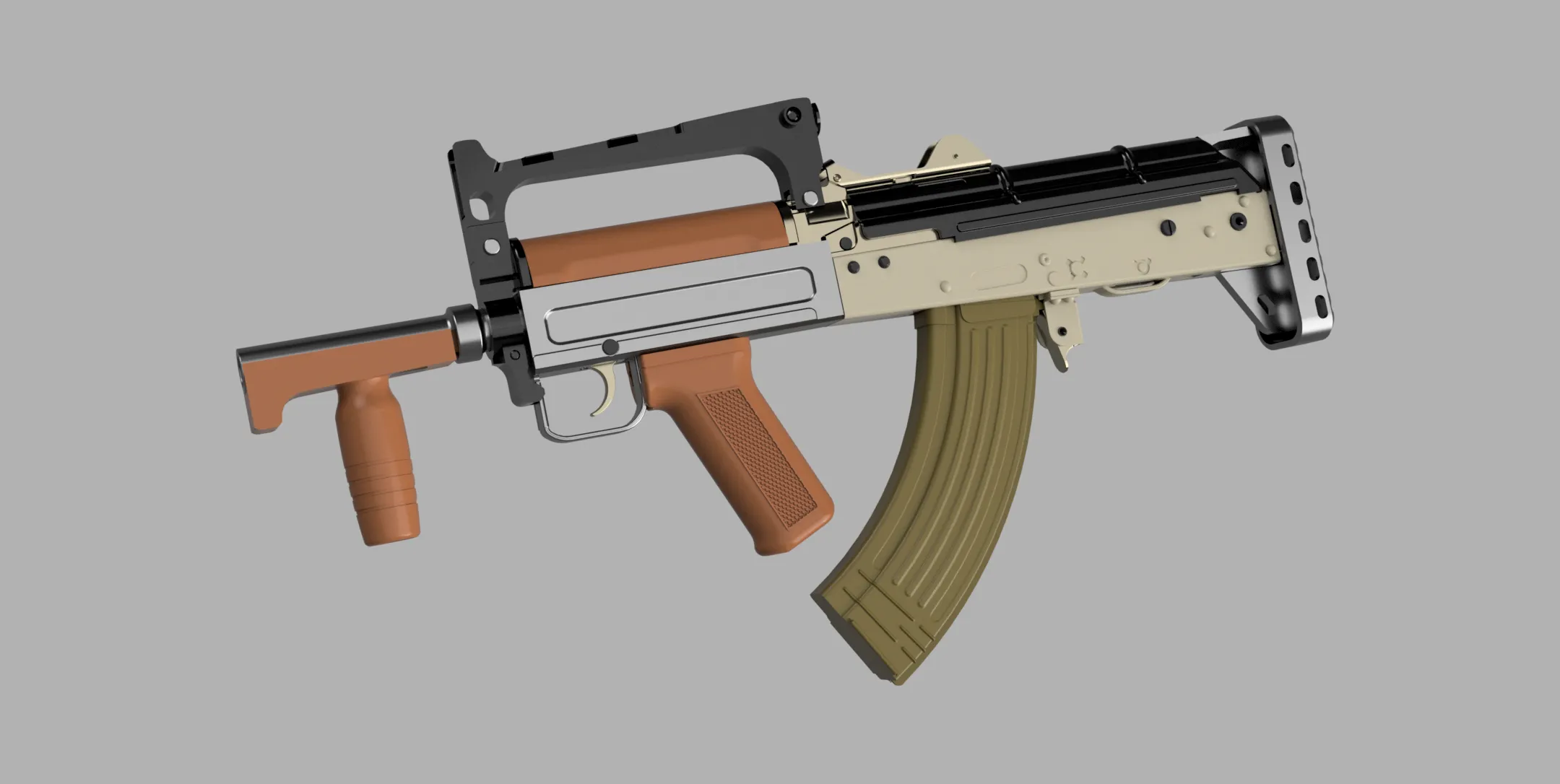 Russian OTs-14 Groza bullpup assault rifle AK-74u - Free 3D Print Model ...