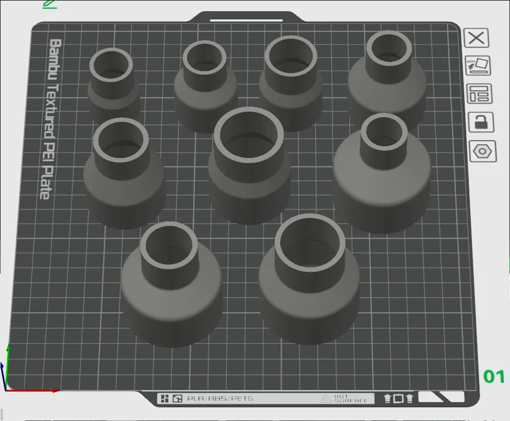 PVC pipe fitting collection (reducing connector, 45° elbow, right-angle ...