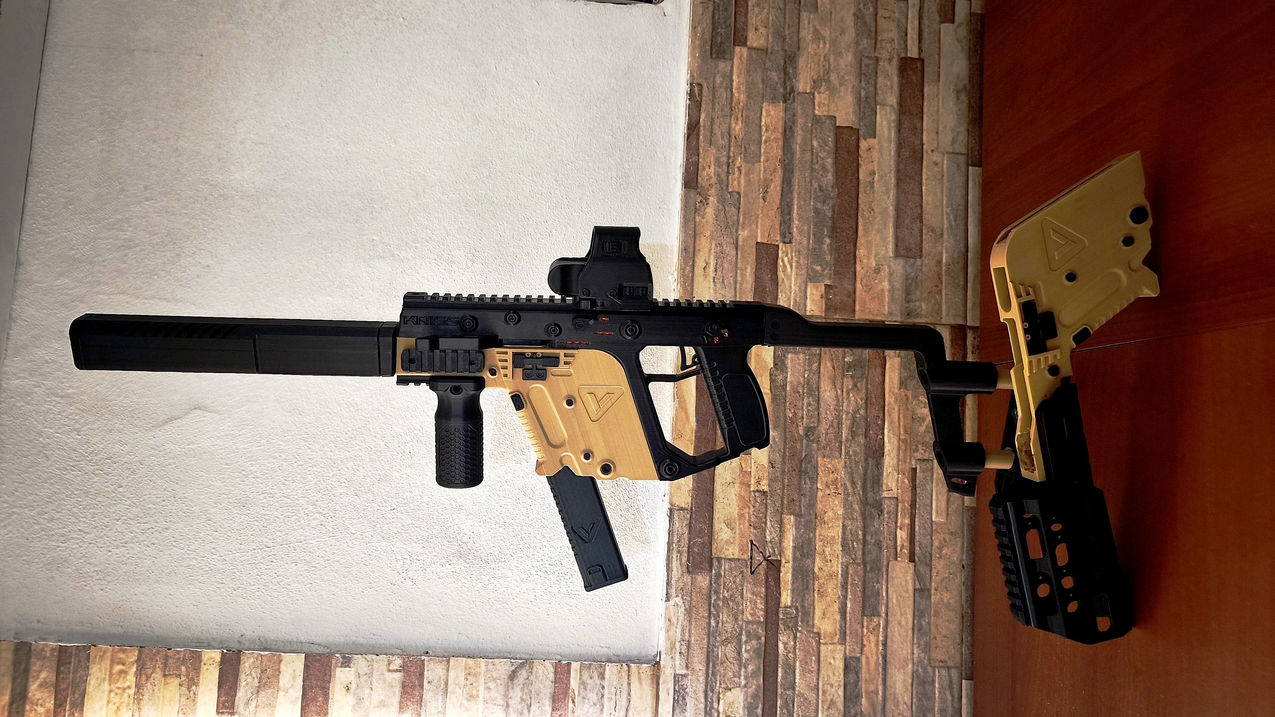 KRISS Vector SMG silencer and handguard kit - Free 3D Print Model ...