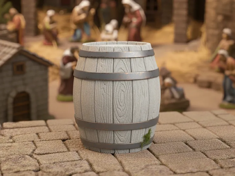 Realistic Wooden Barrel Nativity Christmas - Free 3D Print Model ...
