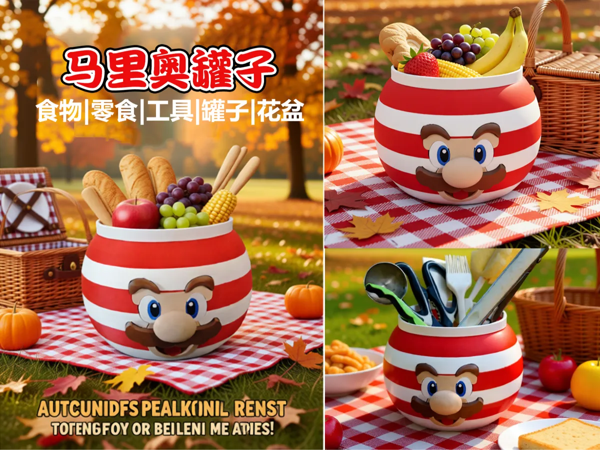 Fun Mario Storage Jar - Flower Pot, Food, Fruit, Snack, Picnic, Road ...